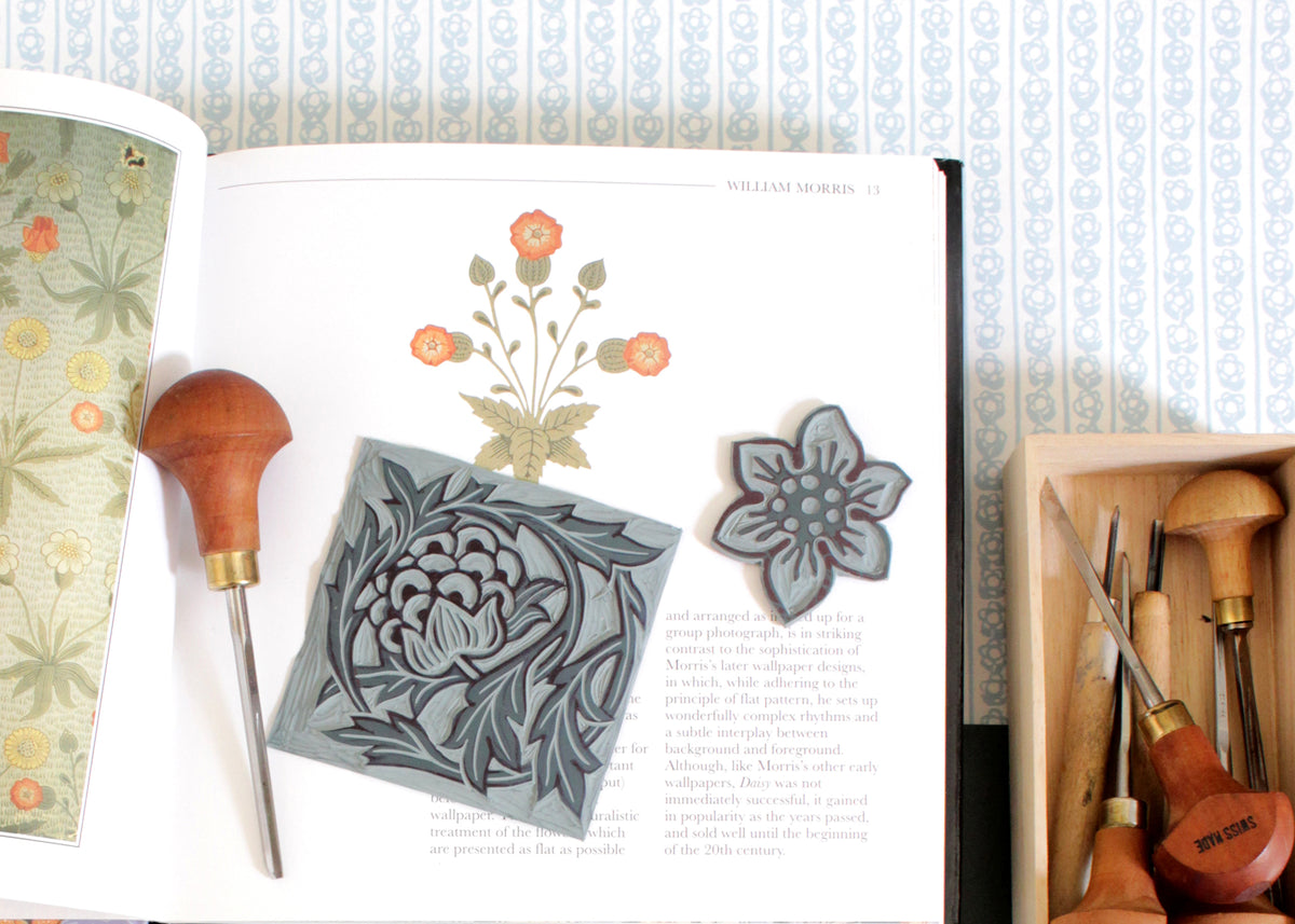 William Morris lino stamps – Susie Hetherington